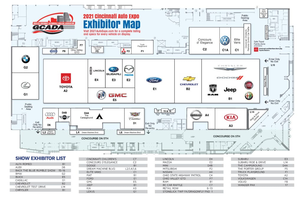 2021 Cincinnati Auto Expo Map - Cincinnati Auto ExpoCincinnati Auto Expo
